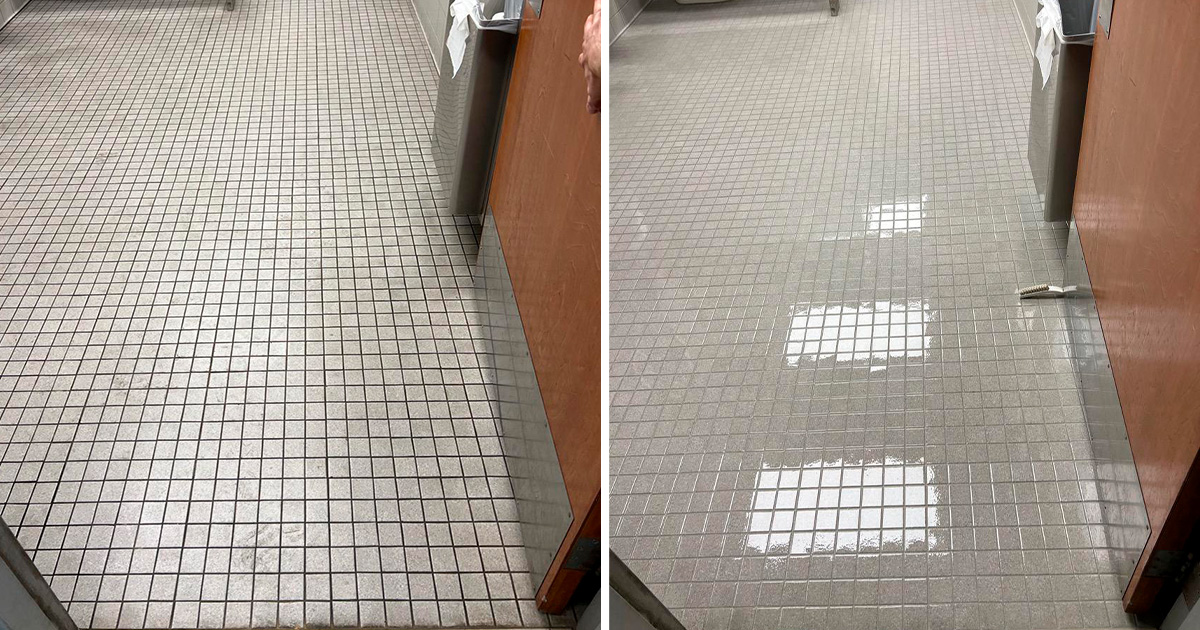 Tile and Grout Cleaners Completely Restore This Office Restroom in ...